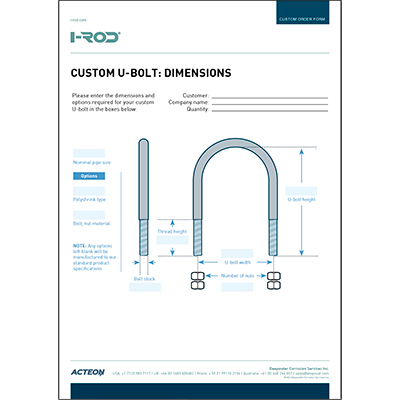Custom I-Rod order forms
